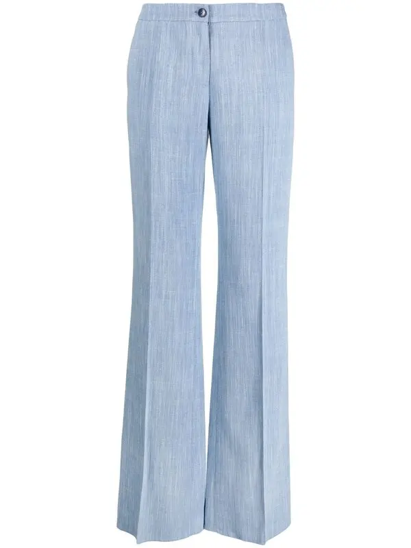 Etro Pressed-crease Two-pocket Flared Trousers
