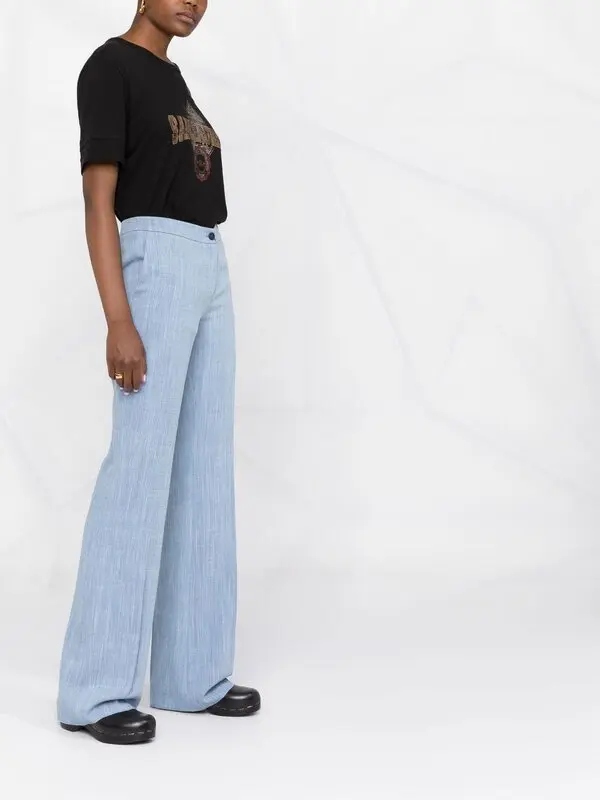 Etro Pressed-crease Two-pocket Flared Trousers