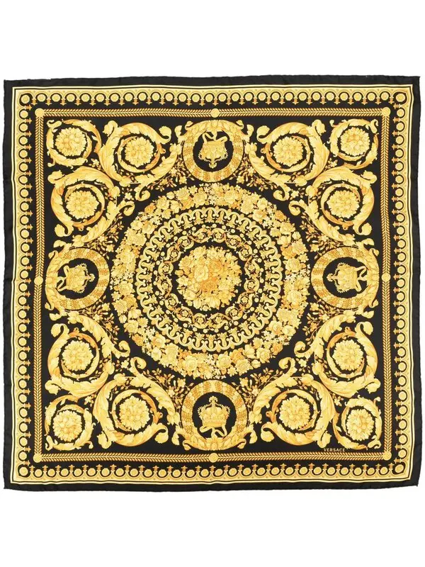 Versace Barocco Silk Scarf - Yellow