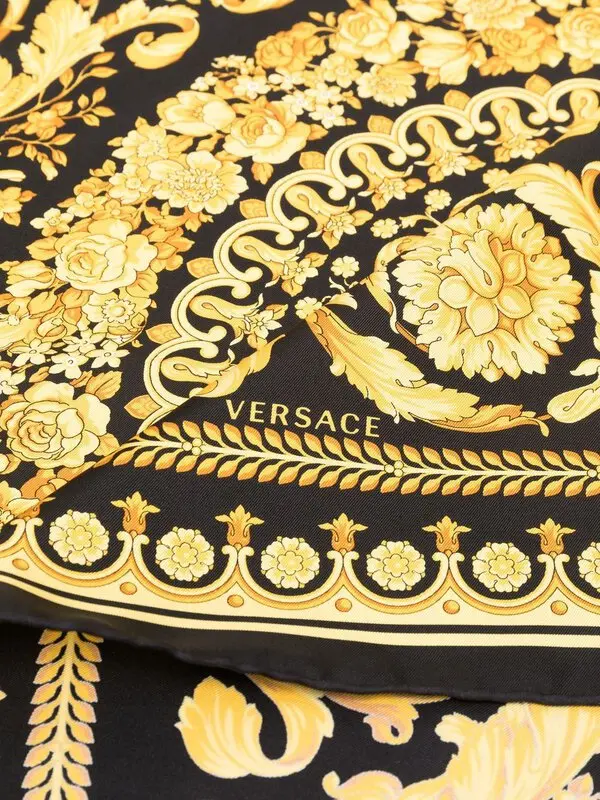 Versace Barocco Silk Scarf - Yellow