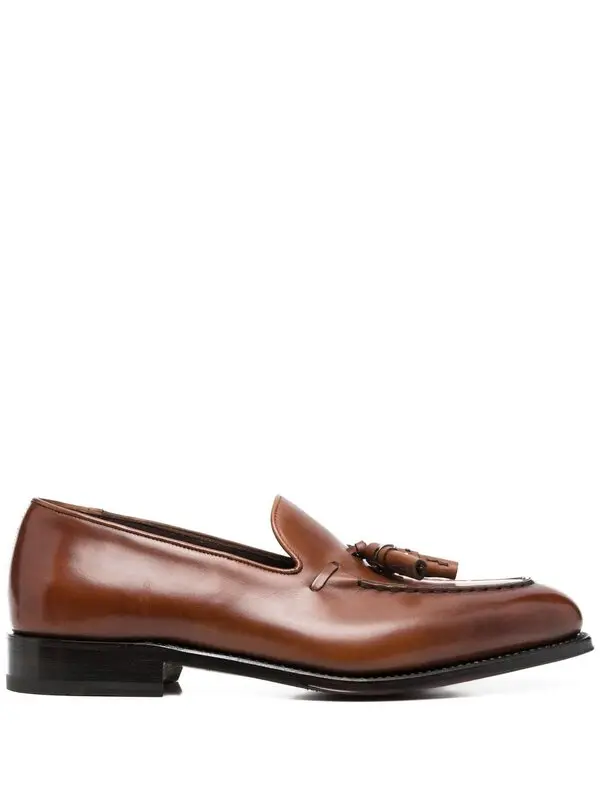 FERRAGAMO Tassel-detail Leather Loafers - Brown
