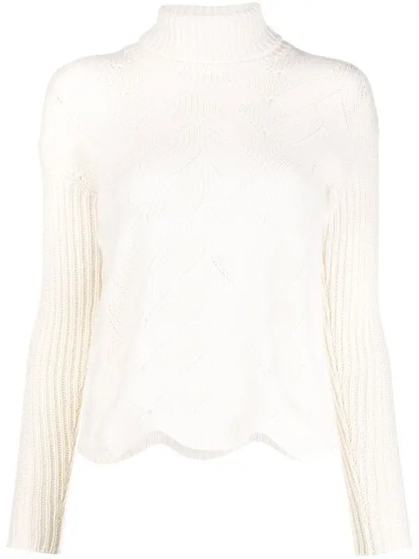 LISKA Pointelle-knit Jumper - White