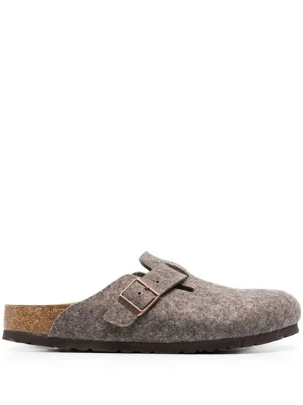 BIRKENSTOCK Boston Buckle Slippers - Brown