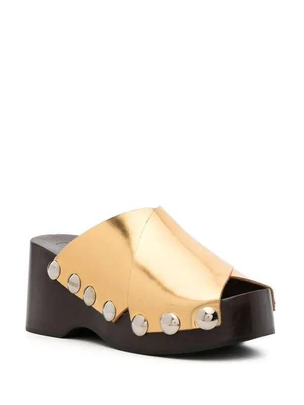 GANNI Stud-detail Wedge Clogs
