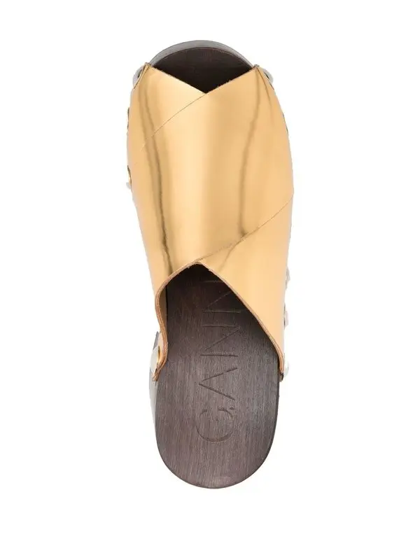 GANNI Stud-detail Wedge Clogs