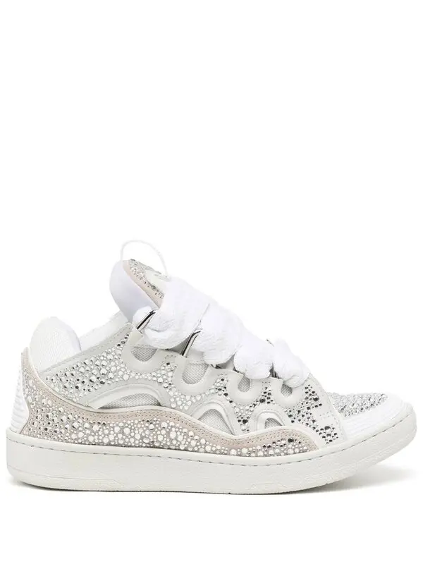 LANVIN Curb Rhinestone Sneakers - White
