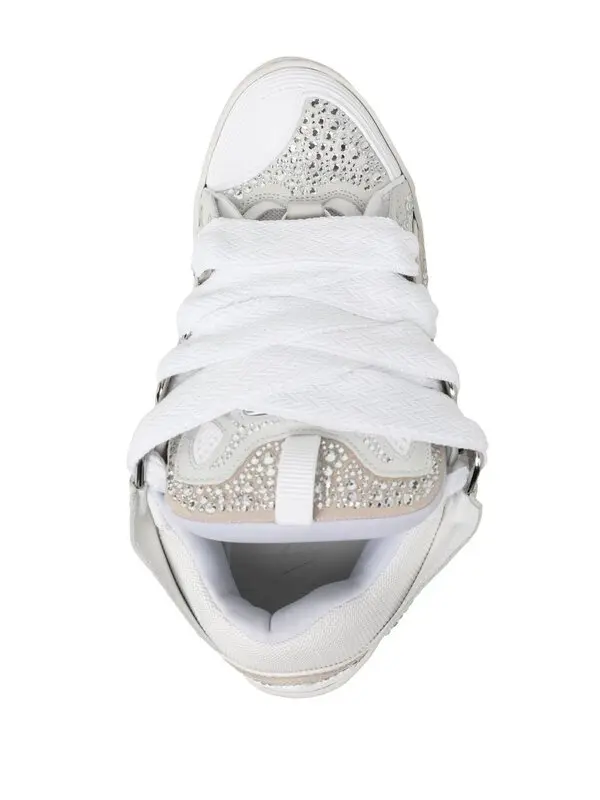 LANVIN Curb Rhinestone Sneakers - White