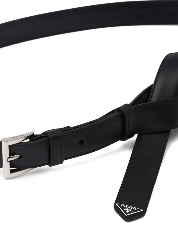 Prada Triangle-logo Leather Belt