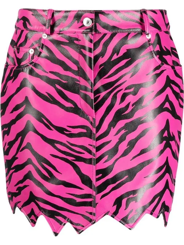 Moschino Tiger-print Mini Skirt - Pink
