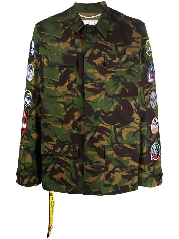 Off-White Camouflage Field Jacket - Green