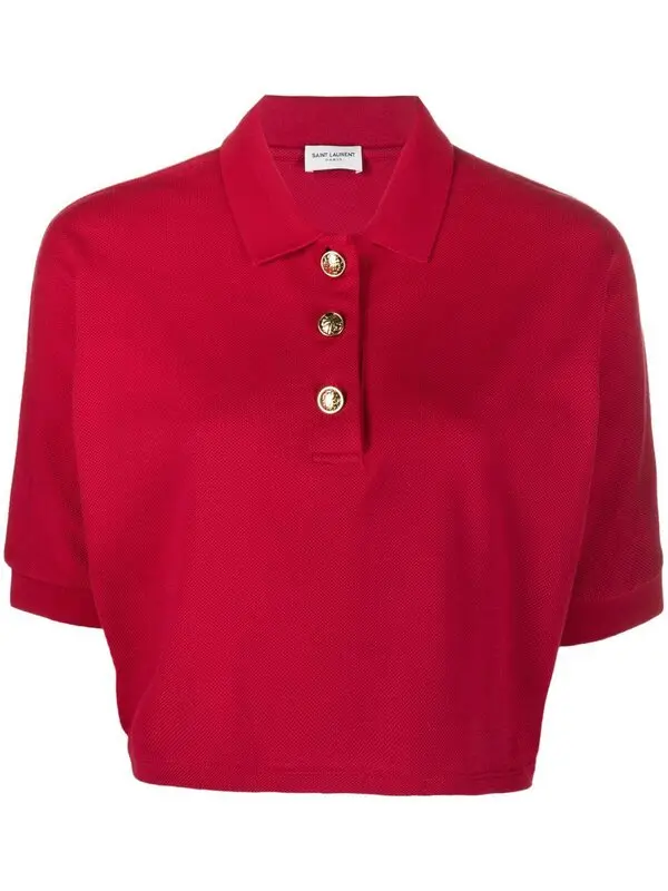 Saint Laurent Cropped Polo Top
