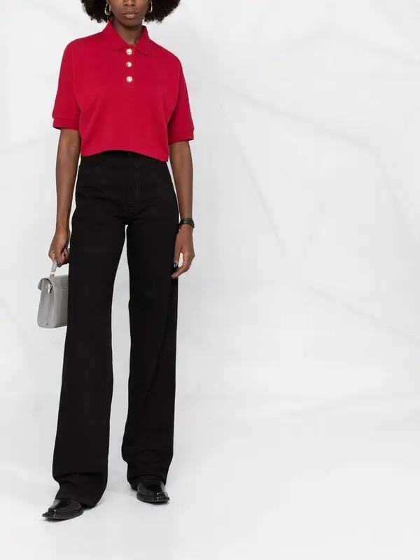 Saint Laurent Cropped Polo Top