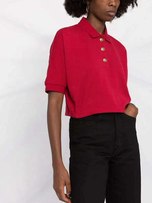 Saint Laurent Cropped Polo Top
