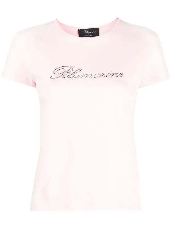 Blumarine Logo Crew-neck T-shirt - Pink