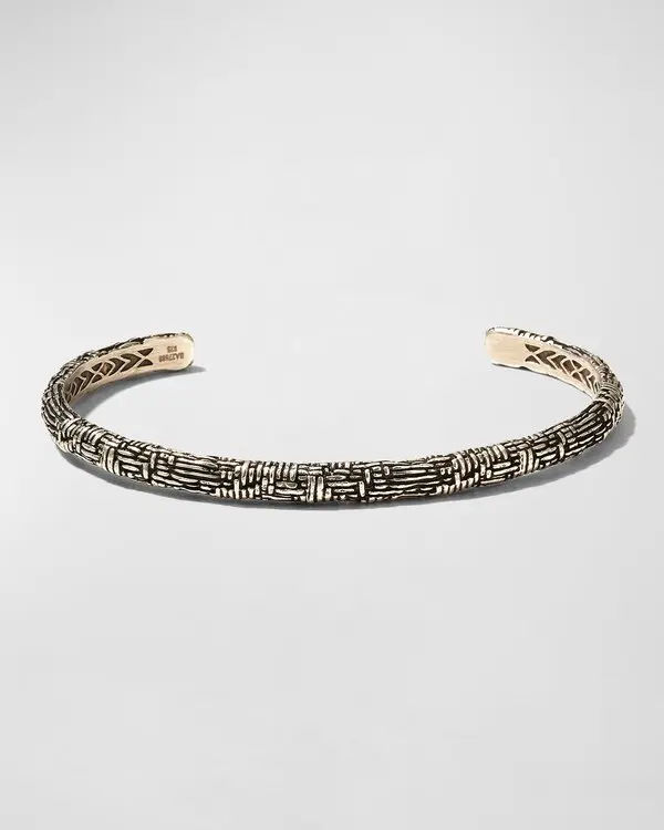 John Varvatos Woven Texture Cuff Bracelet - Silver