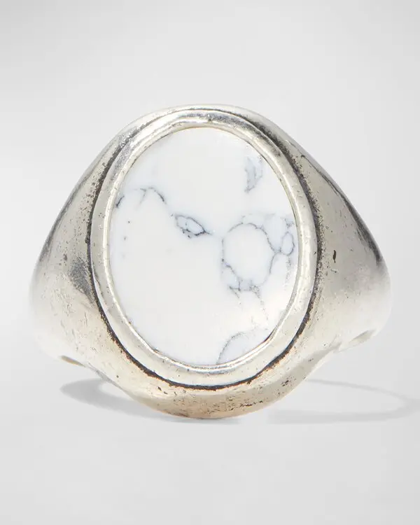 John Varvatos Howlite Statement Ring - Silver