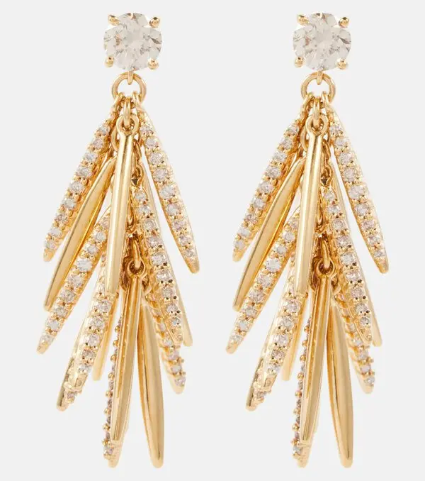 Ileana Makri 18kt Yellow Drop Earrings With Diamonds - Gold