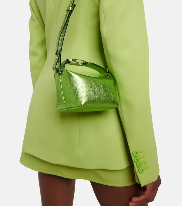 EERA Eéra Moonbag Metallic Leather Clutch - Green