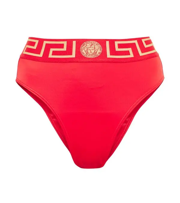 Versace Greca Border Bikini Bottoms - Red
