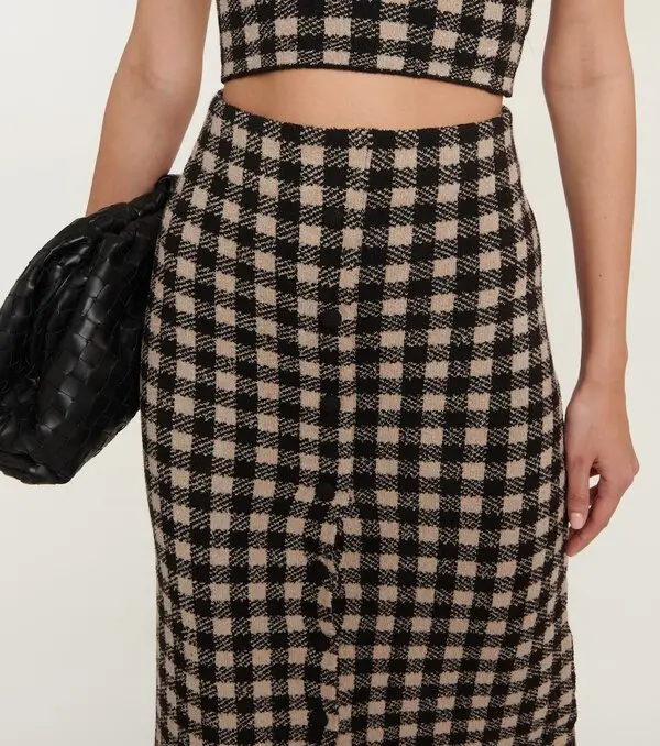 Altuzarra Jabal Checked Midi Skirt