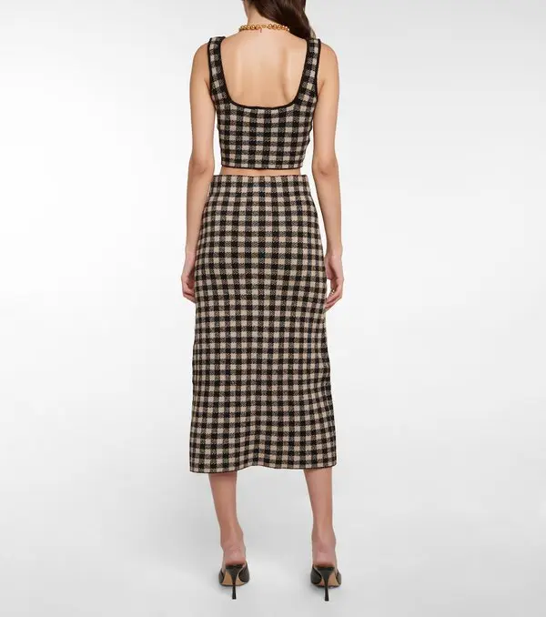 Altuzarra Jabal Checked Midi Skirt