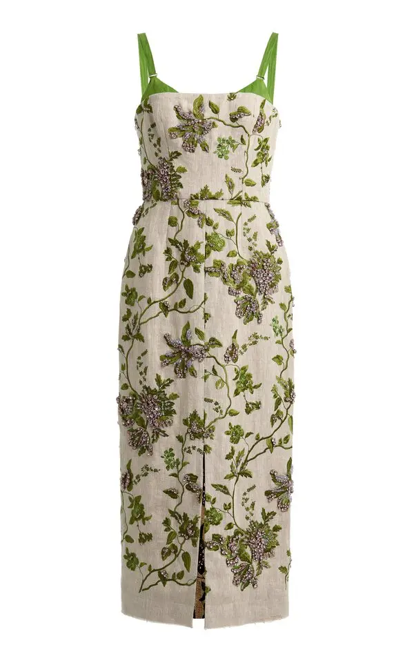 green emerald velvet dress Embroidered Cotton Long Sleeve Shirt Dress main image 0