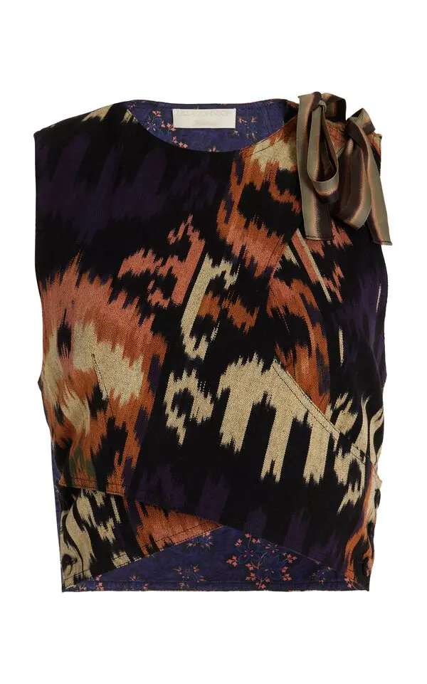 Ulla Johnson Nisha Ikat Cotton Cropped Top