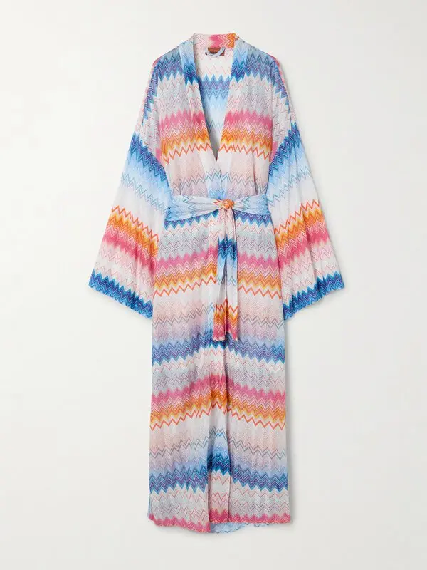 Missoni Mare Striped Metallic Crochet-knit Coverup - Multi