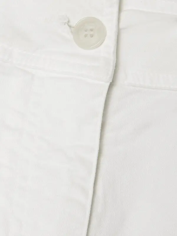NILI LOTAN Megan Cotton-blend Twill Wide-leg Pants - White