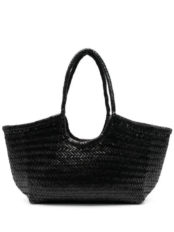 Dragon Diffusion Woven Leather Tote Bag - Black