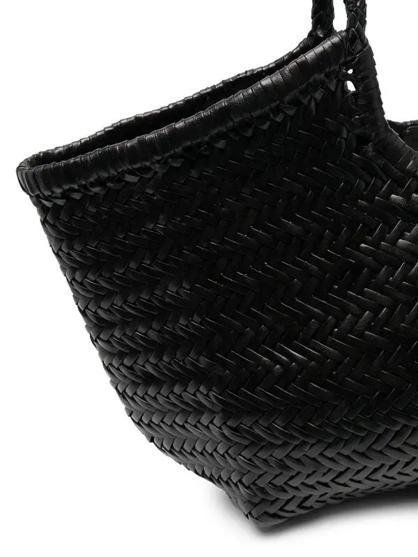 Dragon Diffusion Woven Leather Tote Bag - Black