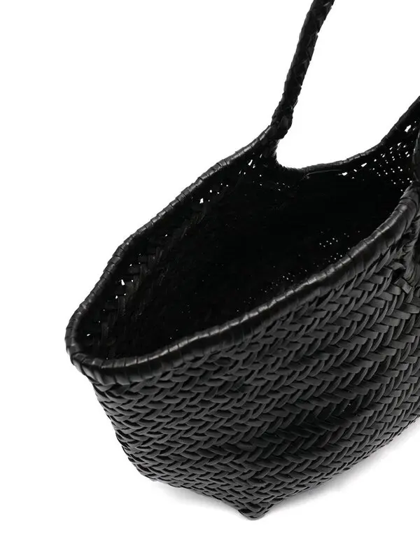 Dragon Diffusion Woven Leather Tote Bag - Black