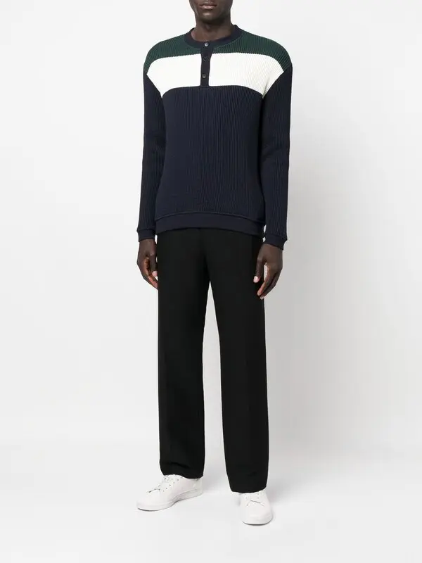 Giorgio Armani Ribbed-knit Polo Jumper
