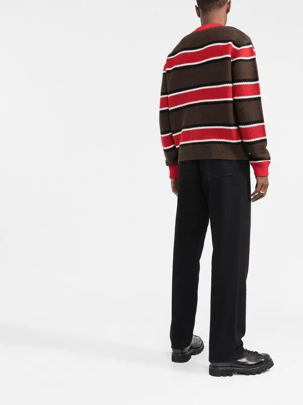 Dsquared2 Jacquard Logo Striped Jumper - Brown