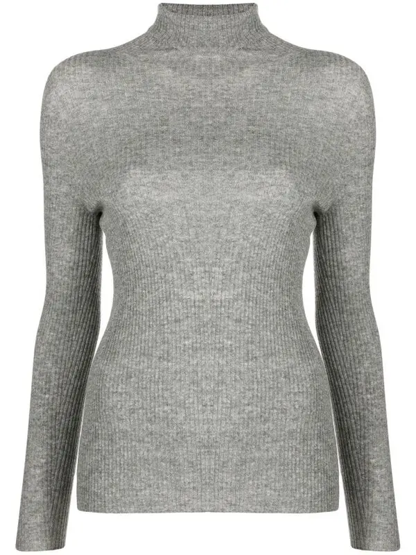 Fabiana Filippi Ribbed Roll-neck Jumper - Grey
