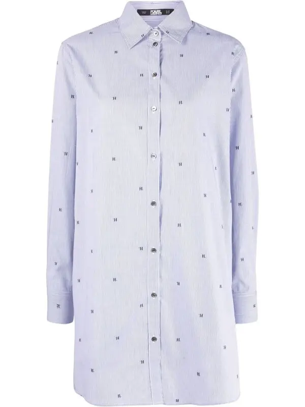 Karl Lagerfeld Monogram Stripe Tunic Shirt