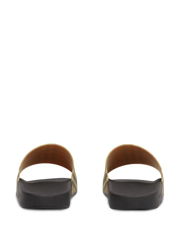 Burberry Check Slides - Neutrals
