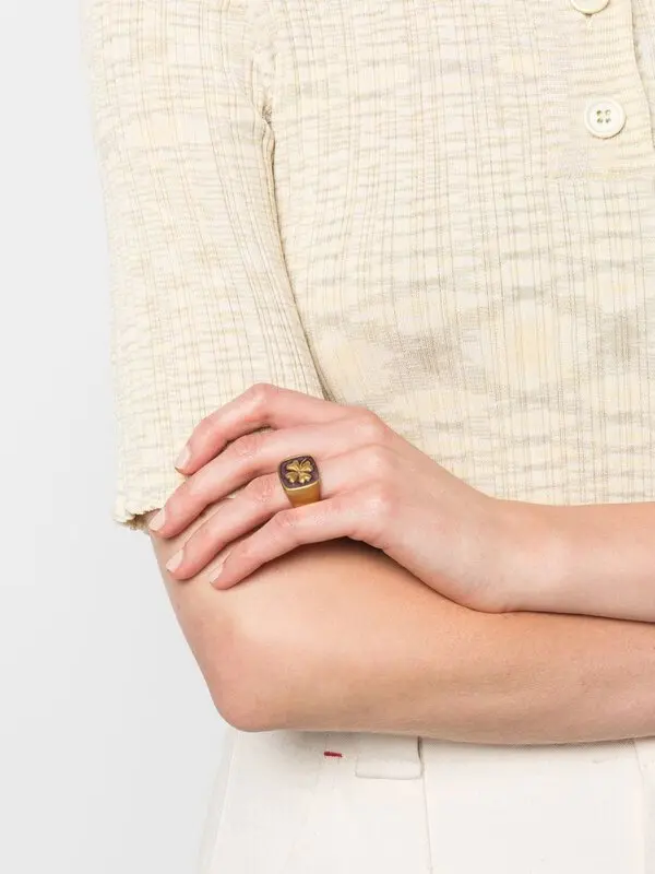 GOOSSENS Talisman Clover Signet Ring