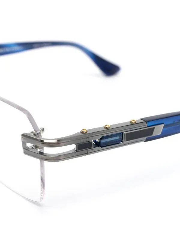 Dita Rimless Square-frame Glasses - Blue