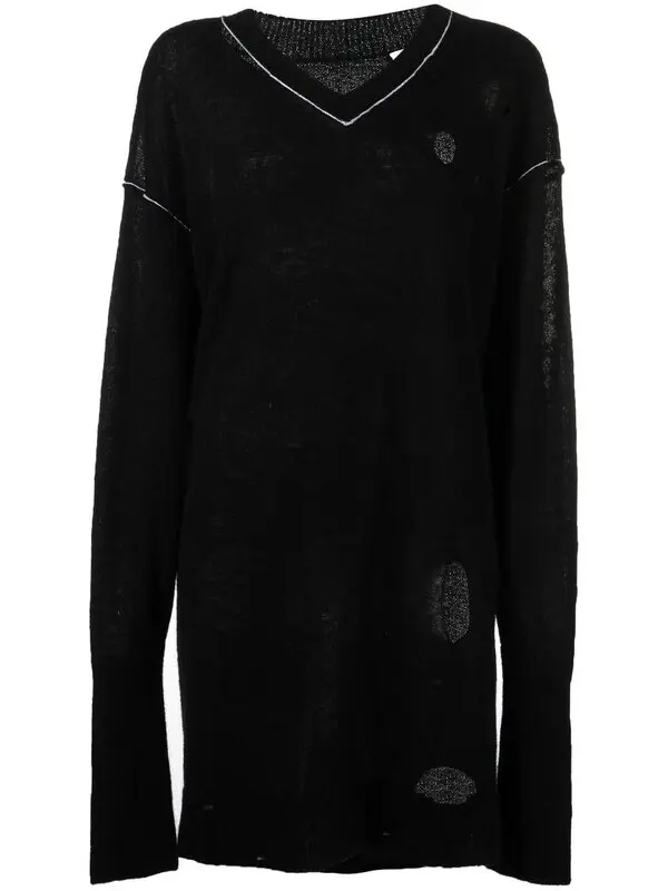 MAISON MARGIELA Distressed V-neck Jumper