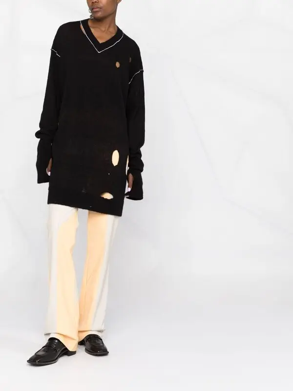 MAISON MARGIELA Distressed V-neck Jumper