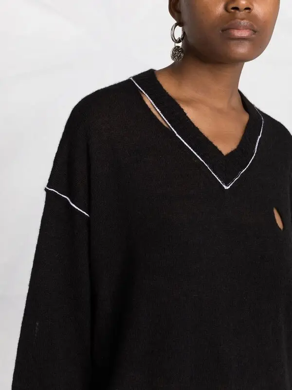 MAISON MARGIELA Distressed V-neck Jumper