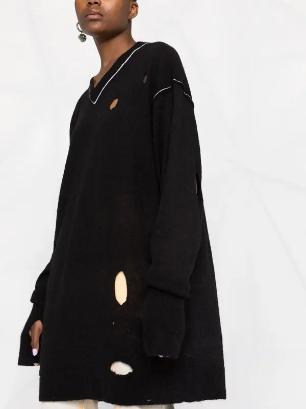 MAISON MARGIELA Distressed V-neck Jumper