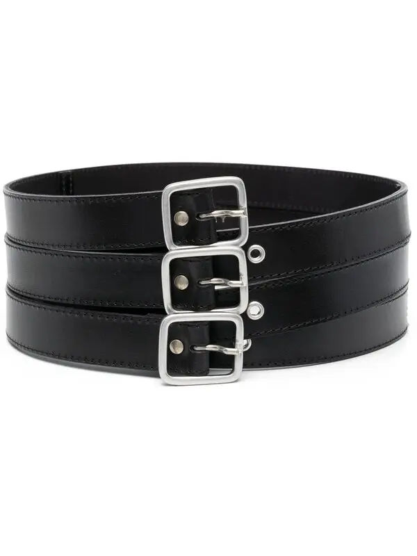 Philosophy Di Lorenzo Serafini Triple-band Leather Belt - Black
