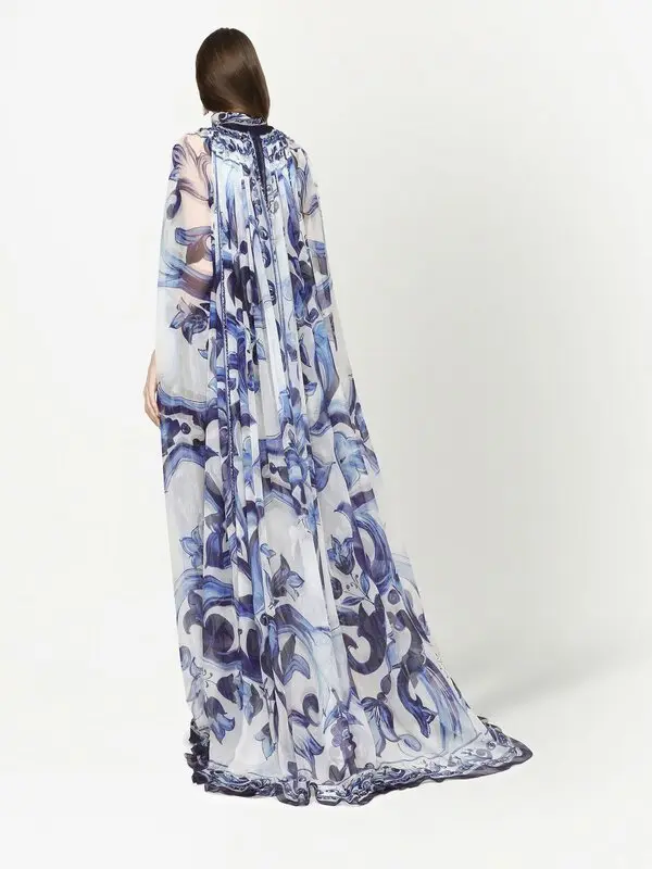 Dolce & Gabbana Maiolica-print Silk Cape