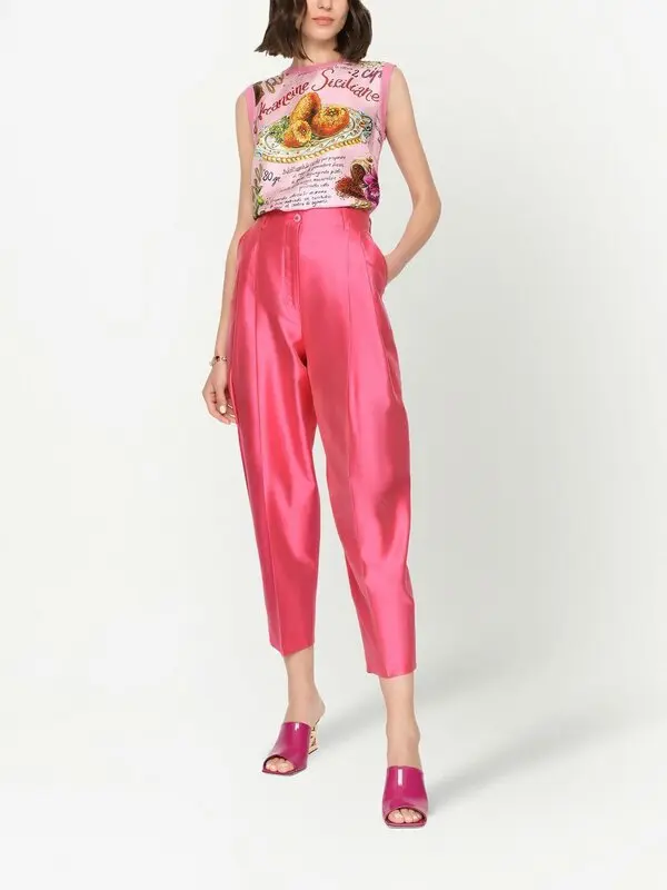 Dolce & Gabbana Food Print Silk Top