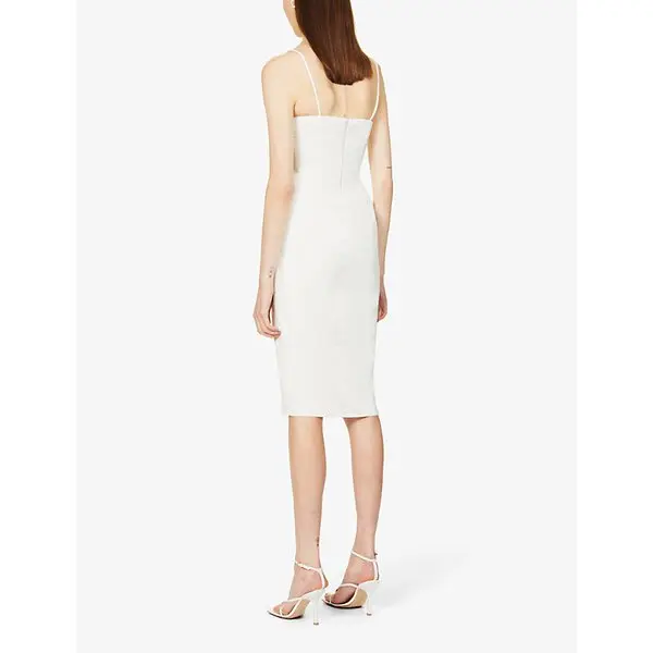 House Of Cb Satin Corset Midi Dress
