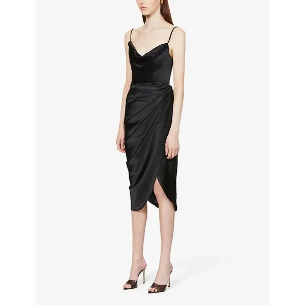 reva satin gathered corset dress house of cb Reva Satin Gathered Corset Dress (Women)