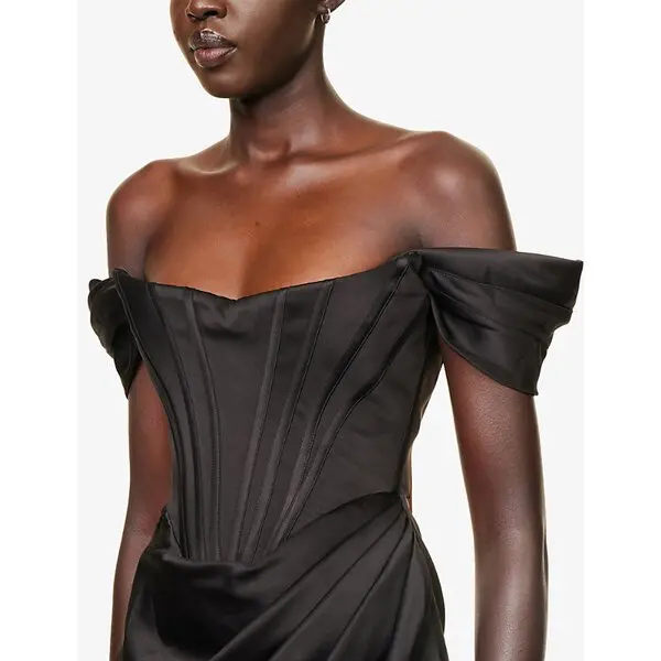 green emerald velvet dress House of CB - Loretta Midi Black (Size 12/14) – Goldie's main image 0