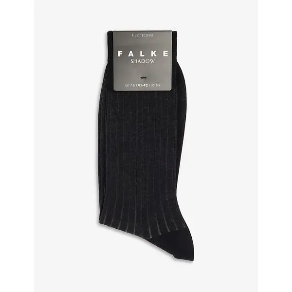 Falke Shadow Striped Cotton-blend Socks - Black/grey